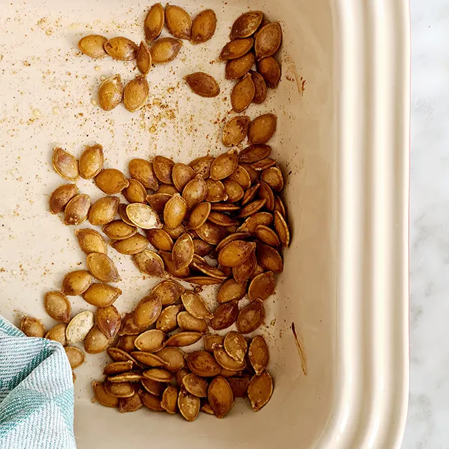 Geroosterde pompoenpitten met komijn- en chilikruiden
