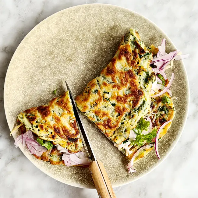 Recept voor hartige pannenkoeken met twist van boerenkool